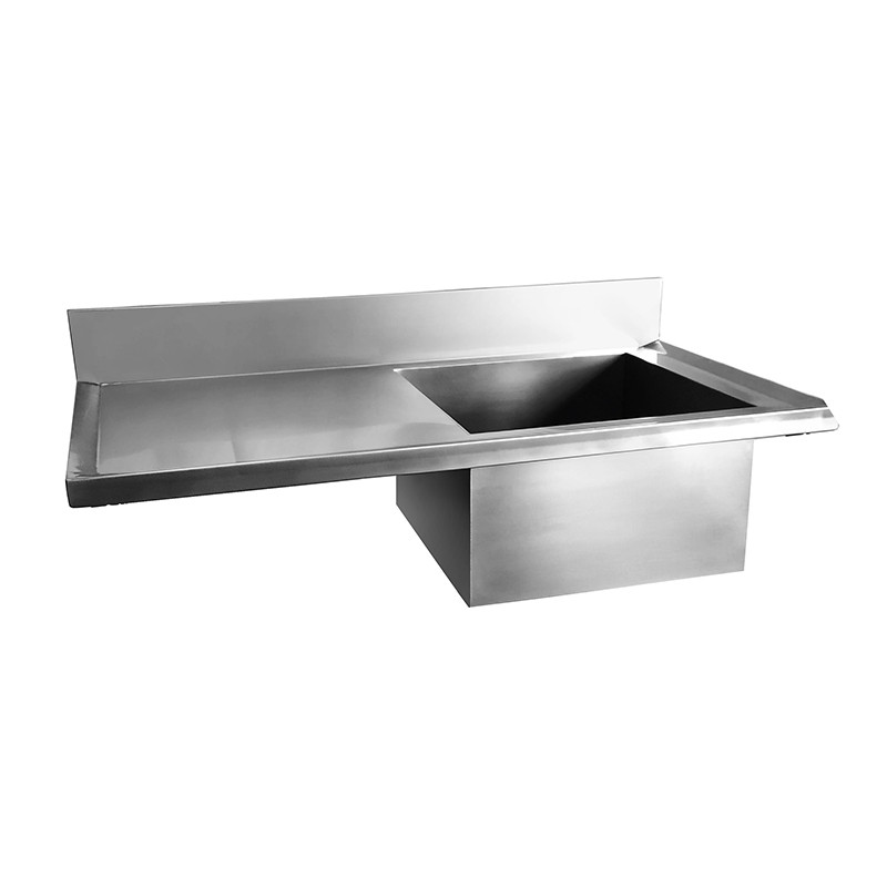 Tampo Pia Aço Inox Industrial com Cuba 50x40x25cm - 120x70cm - Brascool ...