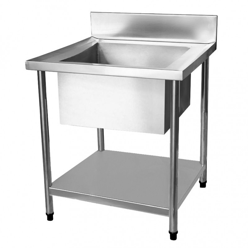 Bancada Aço Inox com Paneleiro e Uma Cuba 50x40x25cm - 70x70x90cm ...