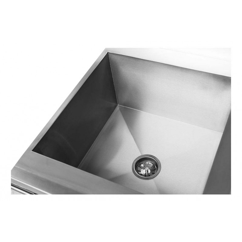 Bancada Aço Inox com Uma Cuba Lado Esquerdo 50x40x25cm - 200x70x90cm ...