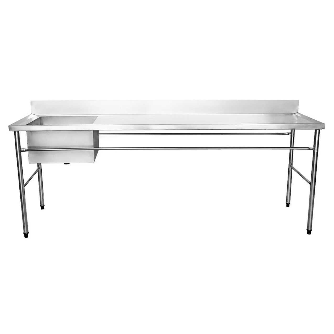 Bancada Aço Inox com Uma Cuba Lado Esquerdo 50x40x25cm - 200x70x90cm ...