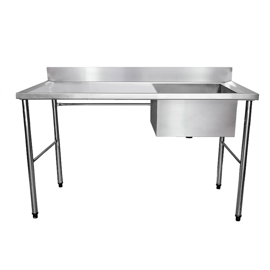 Bancada Aço Inox com Uma Cuba Lado Direito 50x40x25cm - 140x60x80cm ...