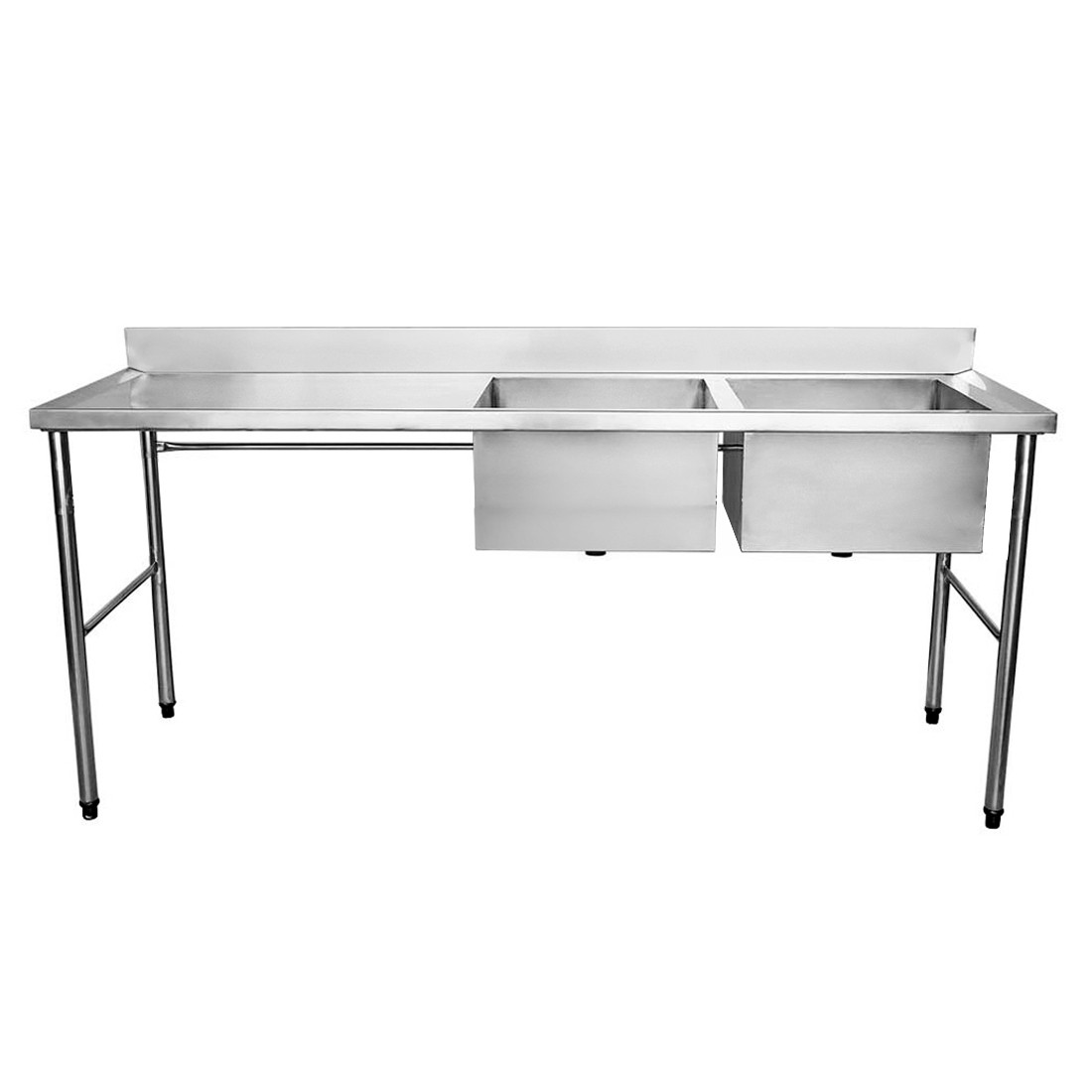 Bancada Aço Inox Duas Cubas Lado Direito 50x40x25cm - 190x60x80cm ...