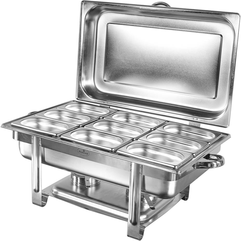 Rechaud Inox c/ Dobradiças GN 1/9 5,4L - Brascool.com.br